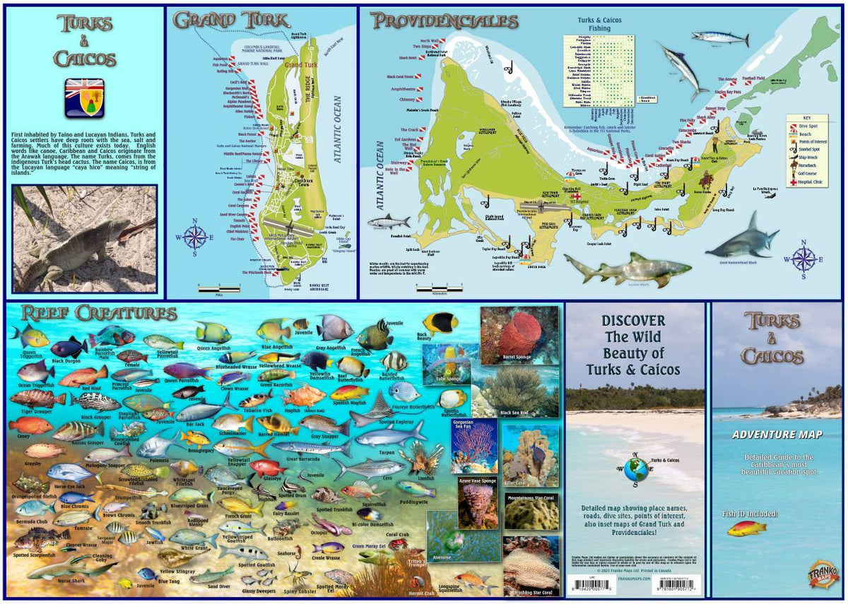Turks & Caicos Islands Laminated Wall Map – Franko Maps