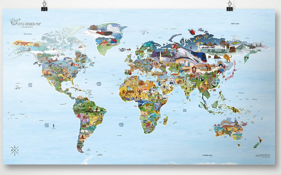 Little Explorers World Map - Illustrated world wall map for children ...