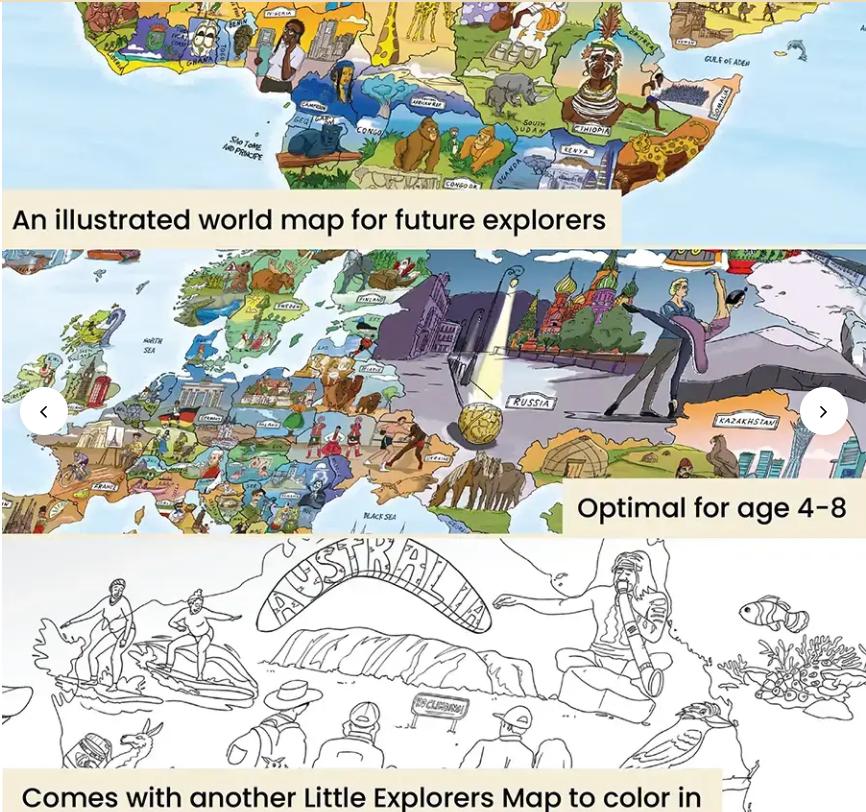 Little Explorers World Map - Illustrated world wall map for children ...