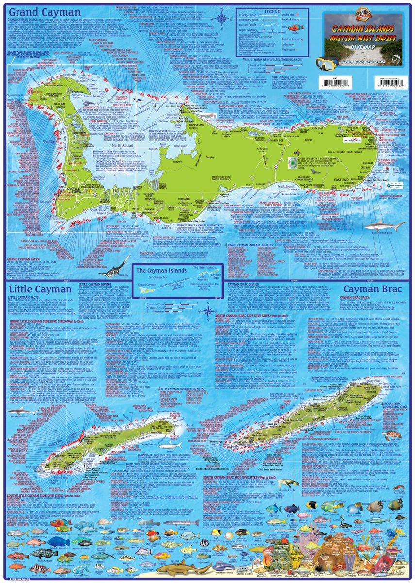 Cayman Islands Laminated Wall Map – Franko Maps