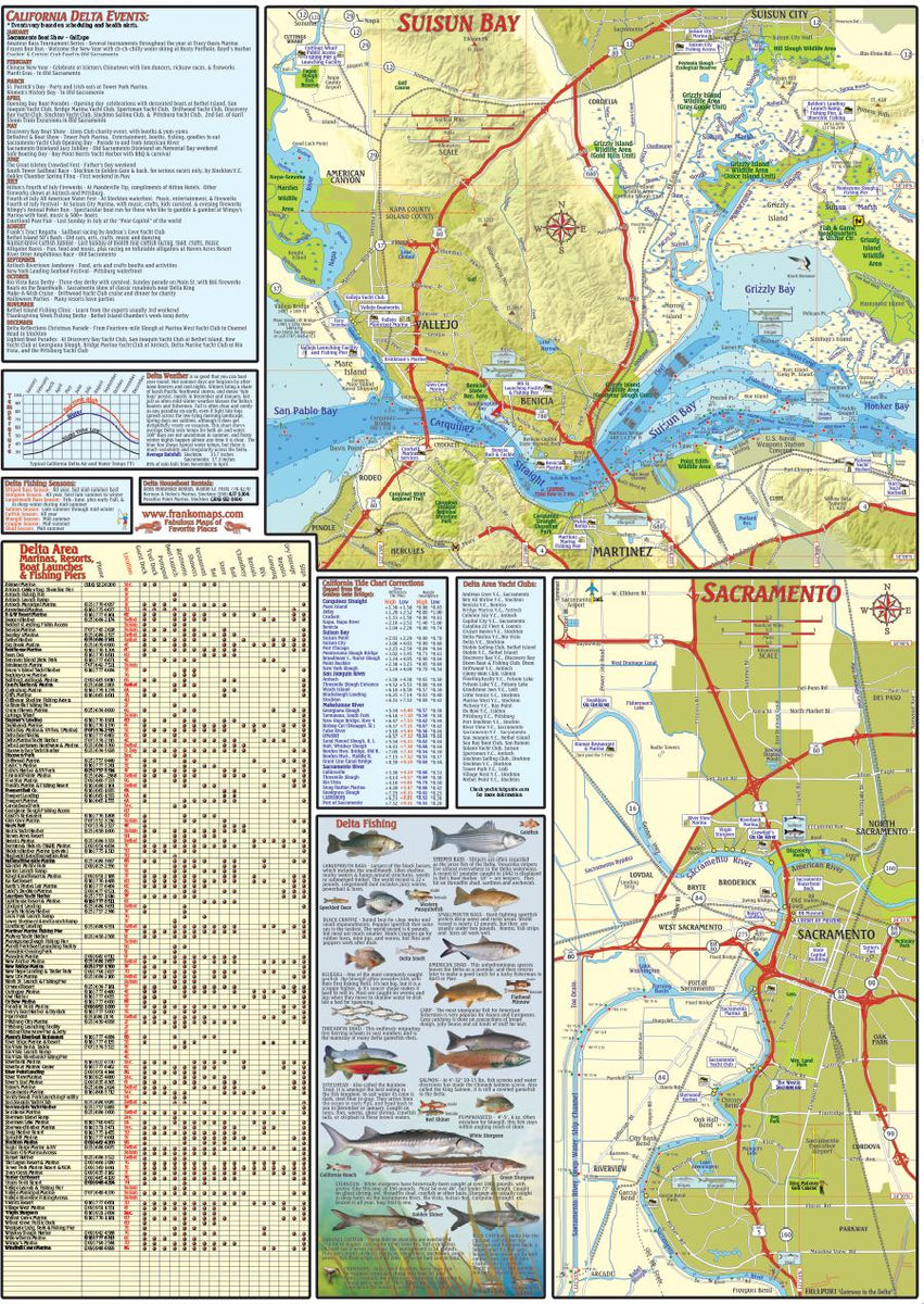 California Delta Waterways Laminated Wall Map – Franko Maps