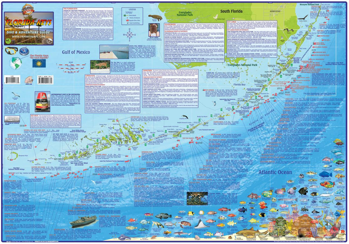 Florida Keys Adventure Guide & Dive Map – Franko Maps
