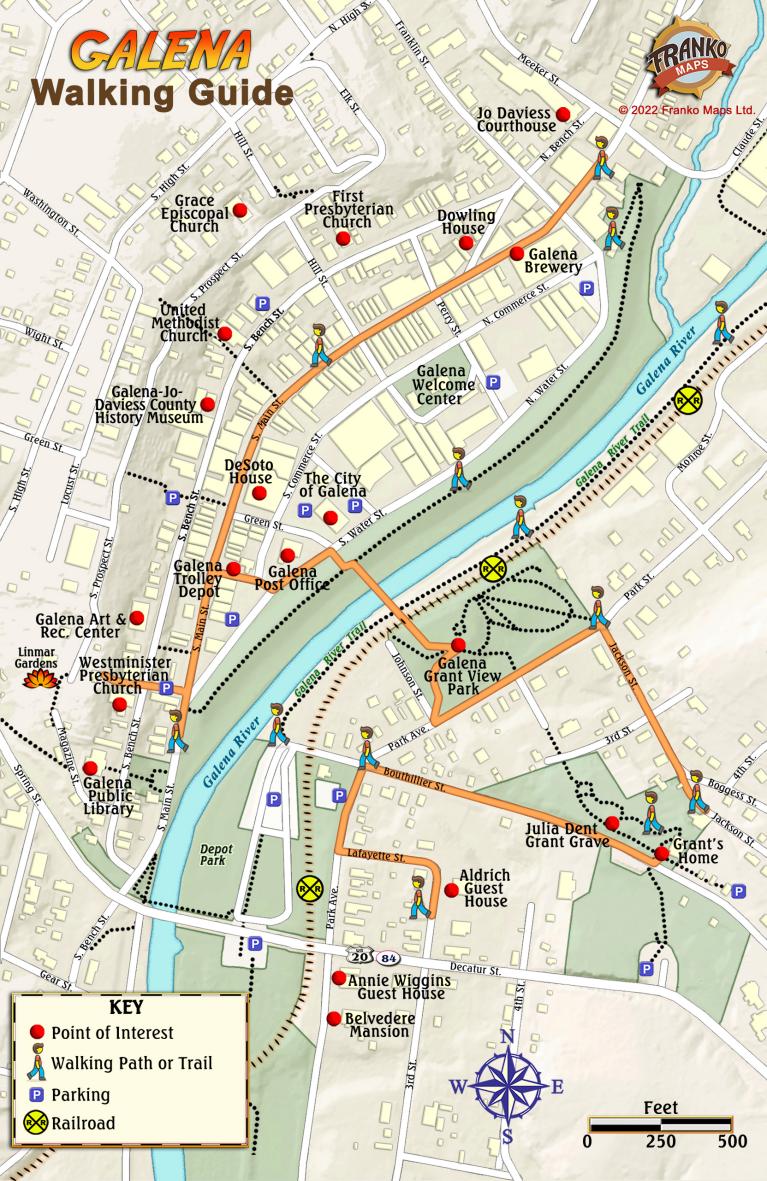 Galena Historic Walking Map Card – Franko Maps