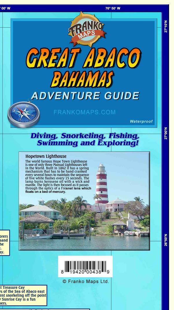Great Abaco Island, The Bahamas, Adventure Guide Map – Franko Maps
