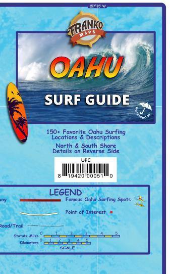 Oahu Surfing Guide Map – Franko Maps