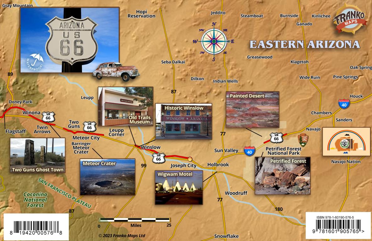 Route 66 Arizona Guide Card – Franko Maps