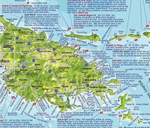 U. S. Virgin Islands USVI Laminated Wall Map – Franko Maps