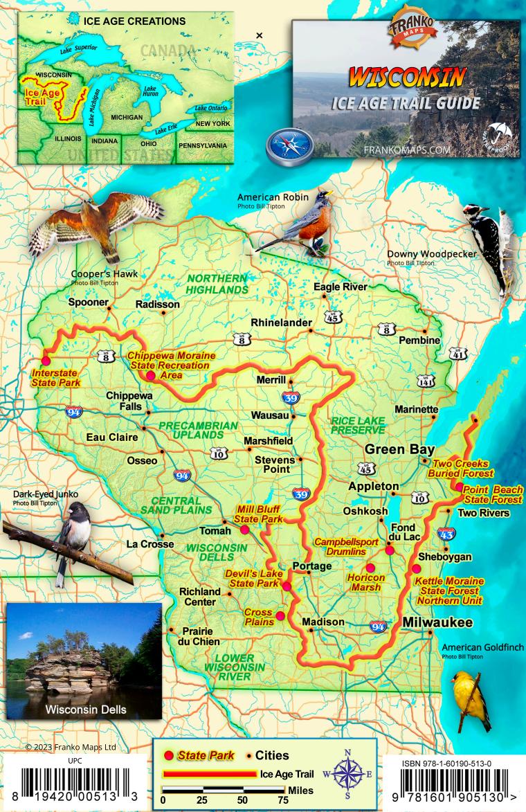 Wisconsin Ice Age Trail & Geology Guide Card – Franko Maps